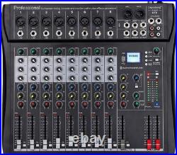 Depusheng DT8 Professional 8 Channel Desk System Mixer Sound Board Console 48V | Pro Audio Equipment
