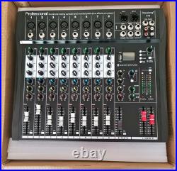 Depusheng DT8 Professional 8 Channel Desk System Mixer Sound Board Console 48V | Pro Audio Equipment